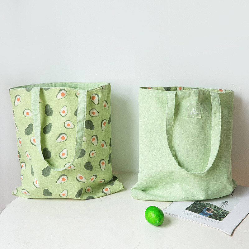 Women's Large Canvas Handbag Double Sided Shopping Bag Sundry Storage ...