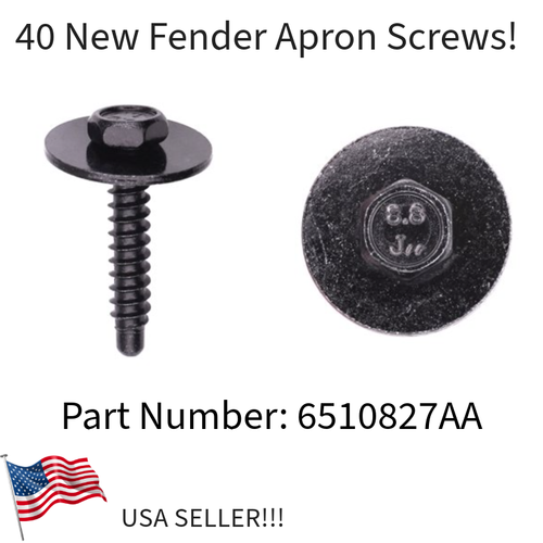 40 FENDER APRON SCREWS! FOR MOPAR RAM WRANGLER GLADIATOR WAGONEER ETC ...