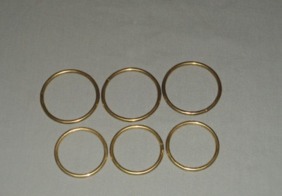 6 Vintage Metal Brass Plated Welded Round Rings 2 Sizes Macrame Craft ...