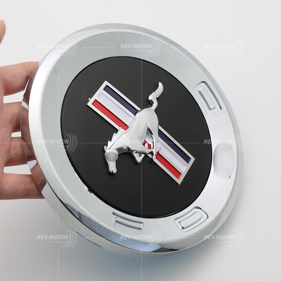 For Mustang Chrome Black Running Horse Emblem Rear Decklid Trunk Badges ...