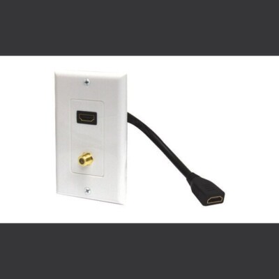 HDMI Pigtail + 1-F81 Decorator Wall Plat with F Jack Pigtail White | eBay