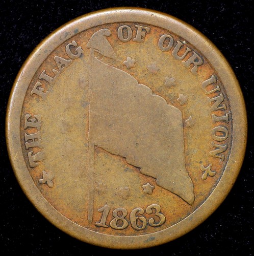 1863 The Flag of Our Union Dix Shoot Him on the Spot Civil War Token ...
