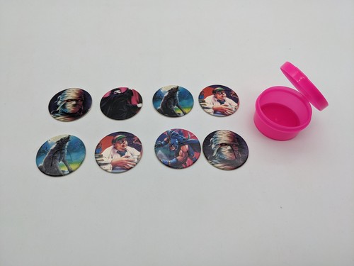 Goosebumps Pog Pogs Lot of 8 Milk Caps + Container | eBay