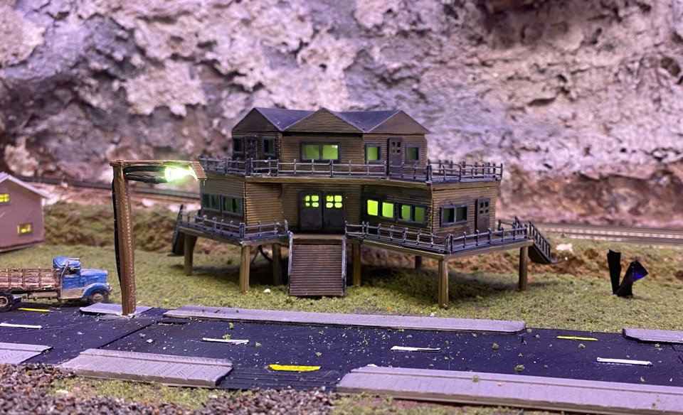 Assembled Scale Model River Rafting Outpost T, Z, N, HO, S, & O Scales ...