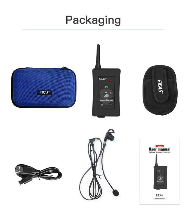 3pcs Full Duplex Bluetooth Football Soccer Referee Intercom Interphone ...