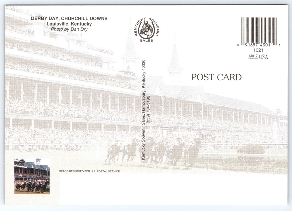 Churchill Downs Derby Day Horse Race Louisville KY Vintage Continental ...