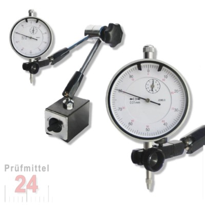 Magnet Messstativ mit Meßuhr Messuhr Metallgehäuse 10 / 0,01 mm im Set ...