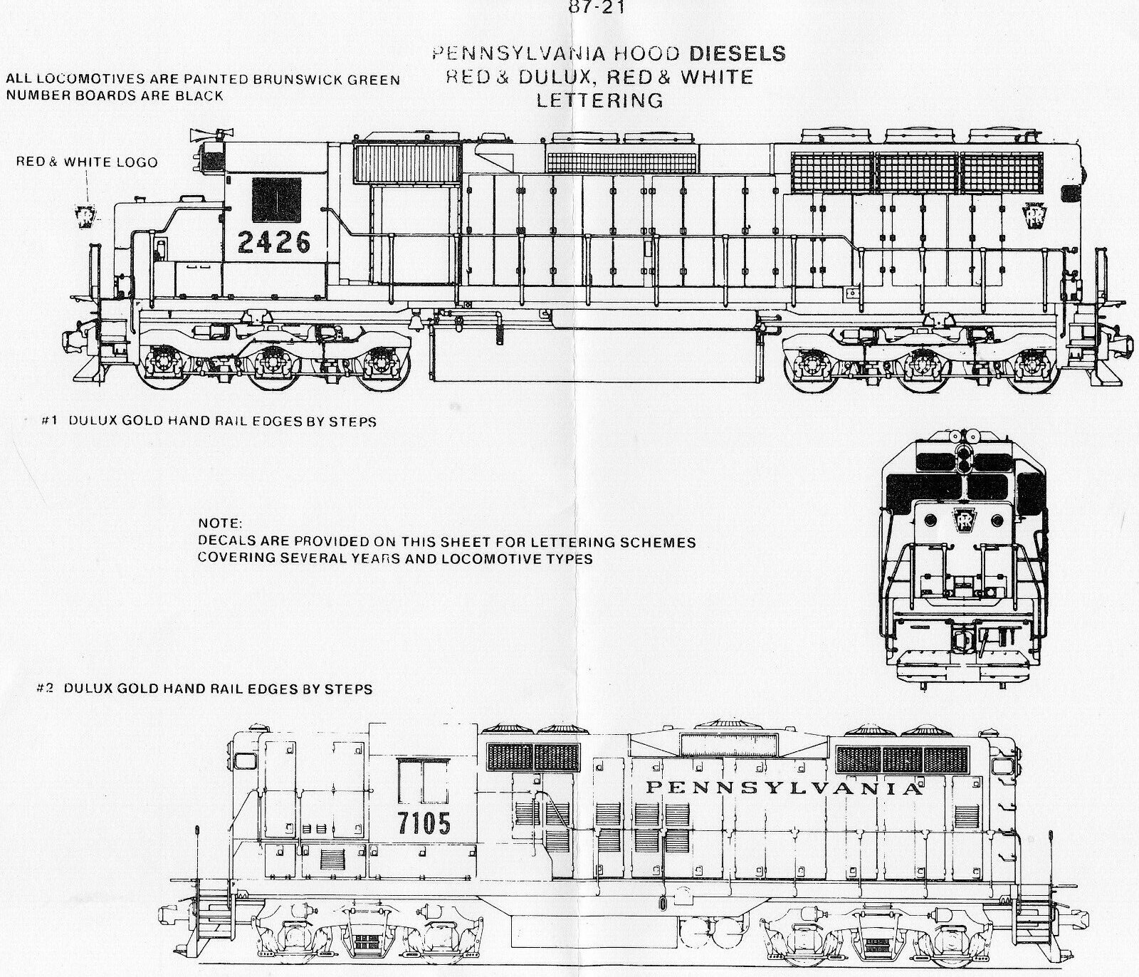 HO Scale Microscale 87-21 Pennsylvania PRR Diesel Hood Unit Locomotive ...