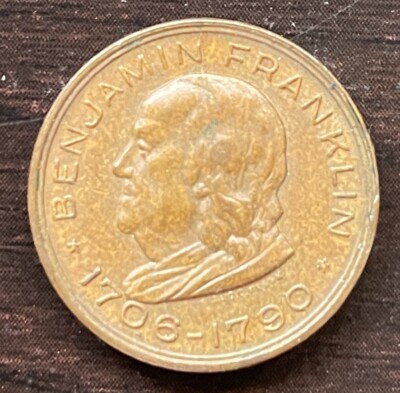 Benjamin Franklin 1706-1790 Memorial Souvenir Token Coin 18mm | eBay