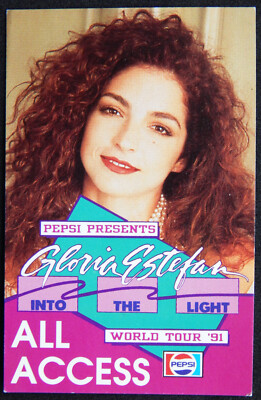 GLORIA ESTEFAN BACKSTAGE ALL ACCESS PASS "INTO THE LIGHT" TOUR 1991 UNUSED PEPSI | eBay