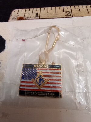 Patriotic Master Mason Key Fob Square Compass US Flag Fraternity NEW ...