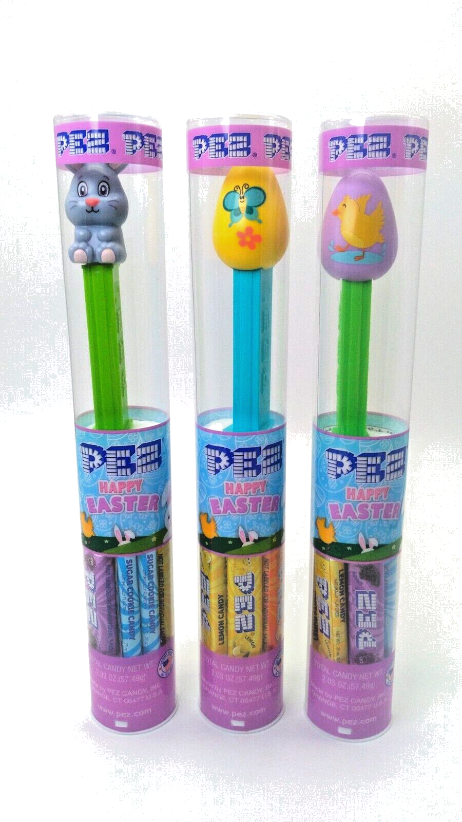 3 Pez Easter Dispenser Tube Holiday Set Each w/7 Candy Sleeves New GIFT ...