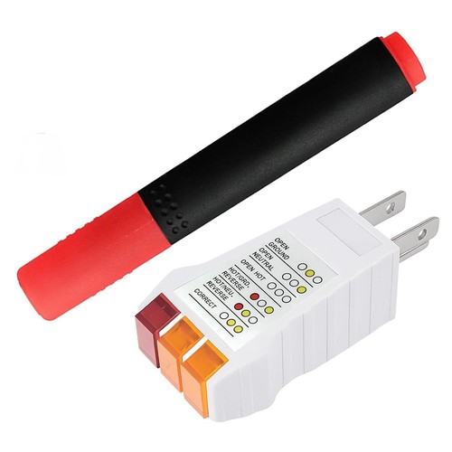 Portable Socket Tester and Ground Tester with Conductivity Test Pen for ...