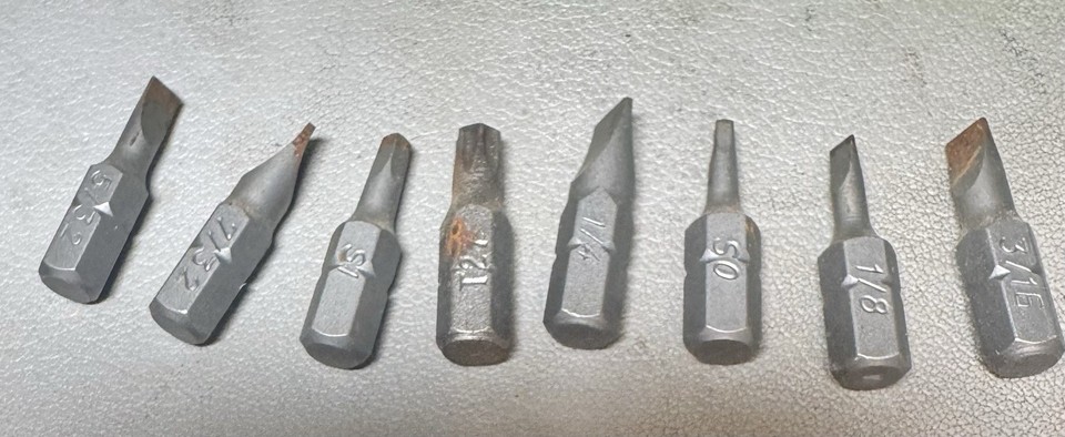 MATCO Tools Screwdriver & Tamper Proof Bits. Pictures show the markings ...