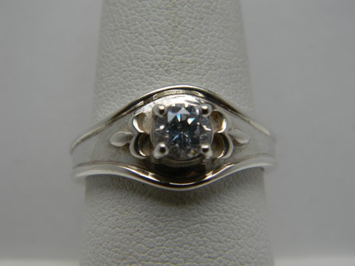 Vintage Sterling Silver CZ Kabana Ring Sz 8 Fancy Engraved Design on ...