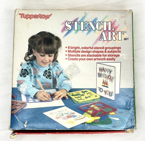 Vintage Tupperware Tuppertoys Stencil Art (Set of 8) Crafts School With ...