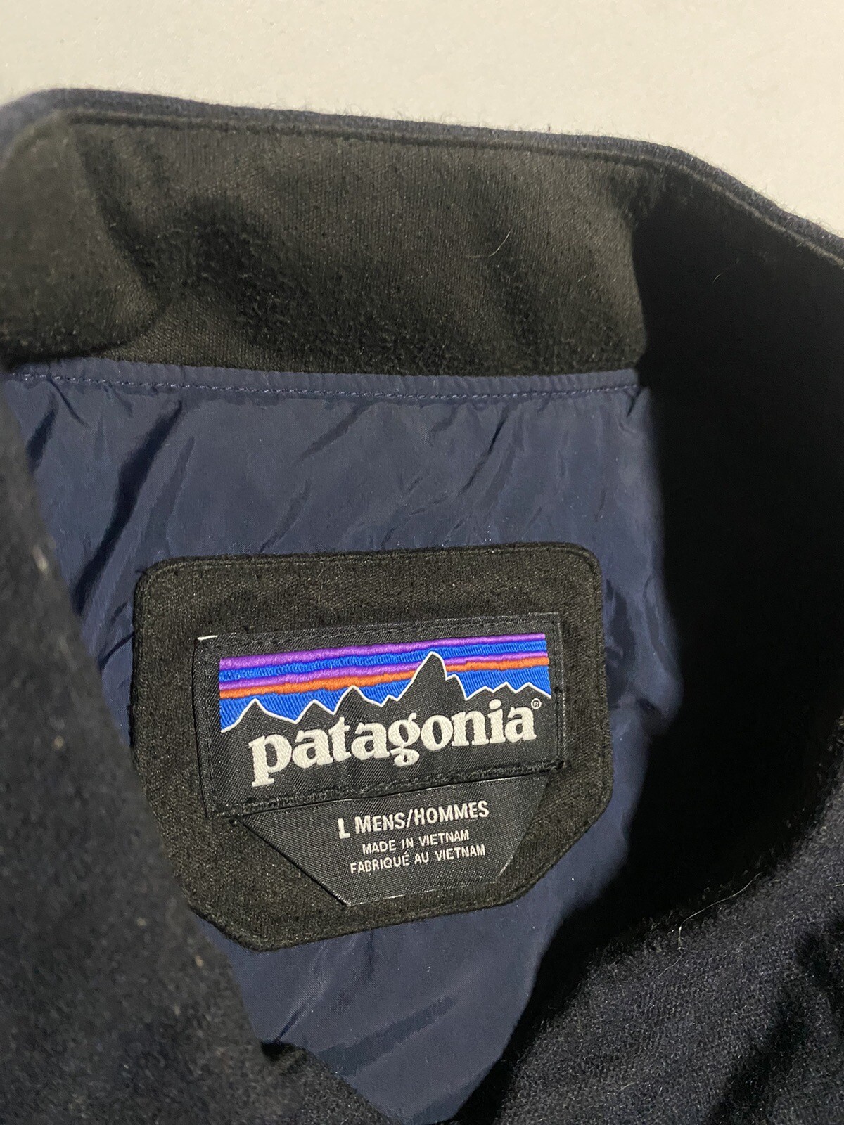 Patagonia Men's Wool Bomber Jacket Classic Navy Blue … - Gem