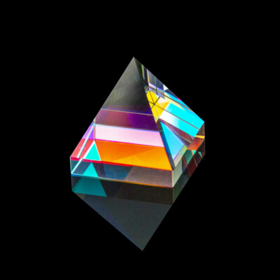 Rainbow Optical Glass Crystal Pyramid Prism Cube Prism for Decorative ...