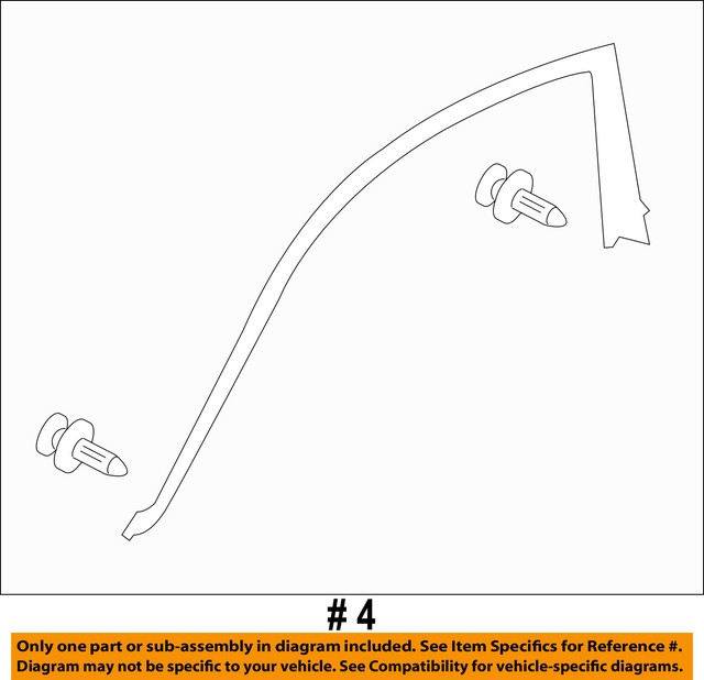 Subaru 63521CA010 Genuine OEM Upper W'strip for Passenger Door for sale ...