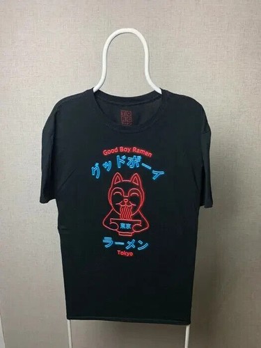 Good boy ramen T-shirt size XL cat black color band tee | eBay