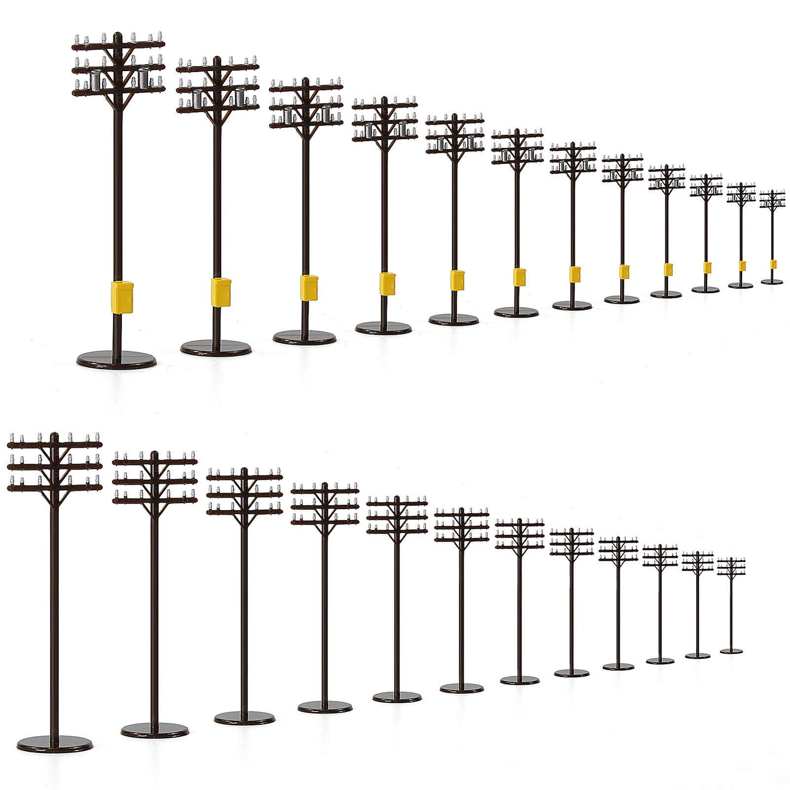 24pcs Model Railway N Scale Telegraph Poles 1:150 Power Poles 5.8cm Tel ...