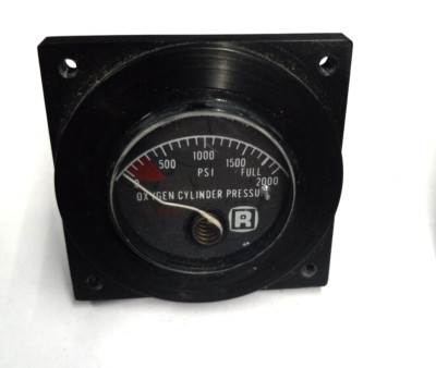 Serviceable Piper/Rajay P/N 461-915 Alt# 751-896 GAUGE: OXYGEN CYLINDER ...