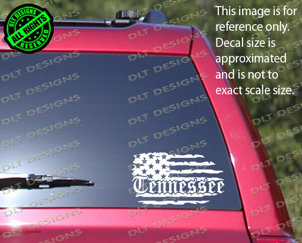 TENNESSEE Distressed U.S. Flag V2 Window Decal Bumper Sticker Tattered ...