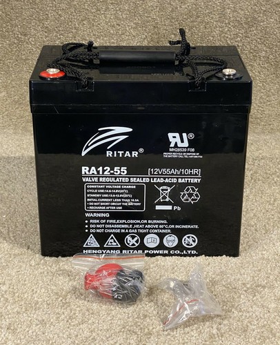 RITAR 12V 55Ah Battery - RA12-55 - Float or Cyclic use - High discharge ...