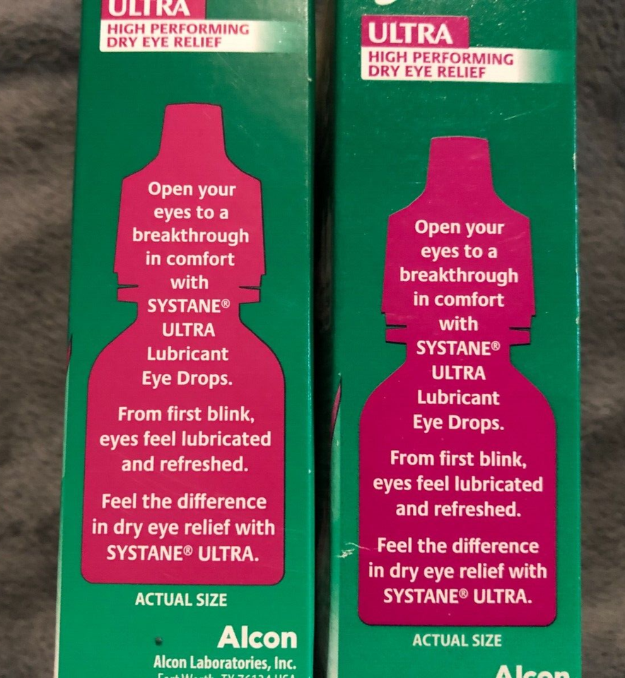 New Lot Of 2 Twin Pack Boxes Systane Ultra Dry Eye Drops 4 x 10ml 10/ ...