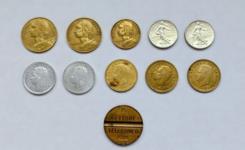 🔥11 European Coins France Spain Italy 1963–1987 Pre-Euro Gettone ...