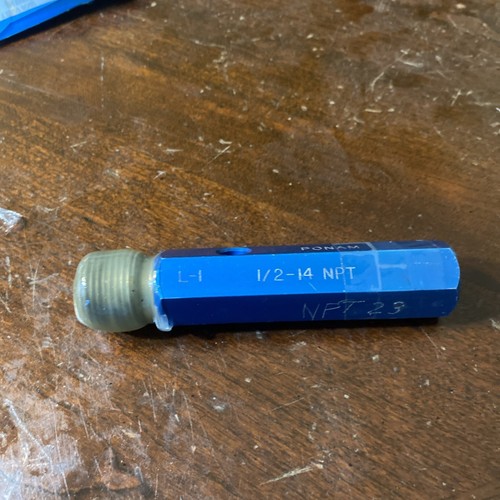 1/2 14 NPT L1 PIPE THREAD PLUG GAGE .5 .50 .500 .5000 NPT Ponam (I25 ...