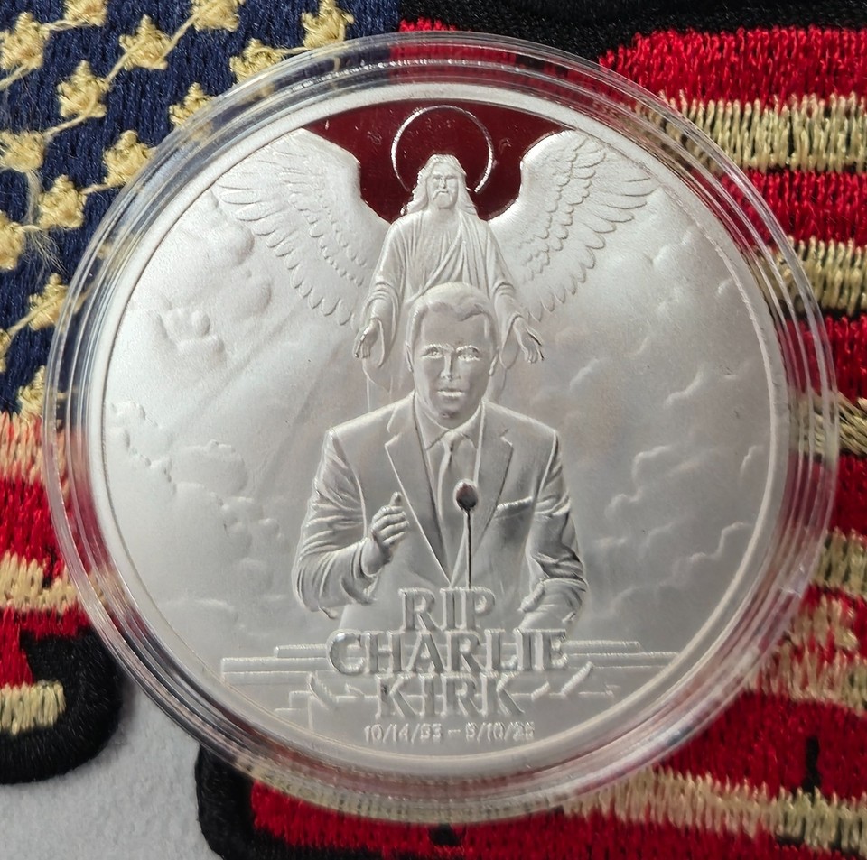 Charlie Kirk Silver Coin Trump God Angel Heaven RIP Signed Americana ...