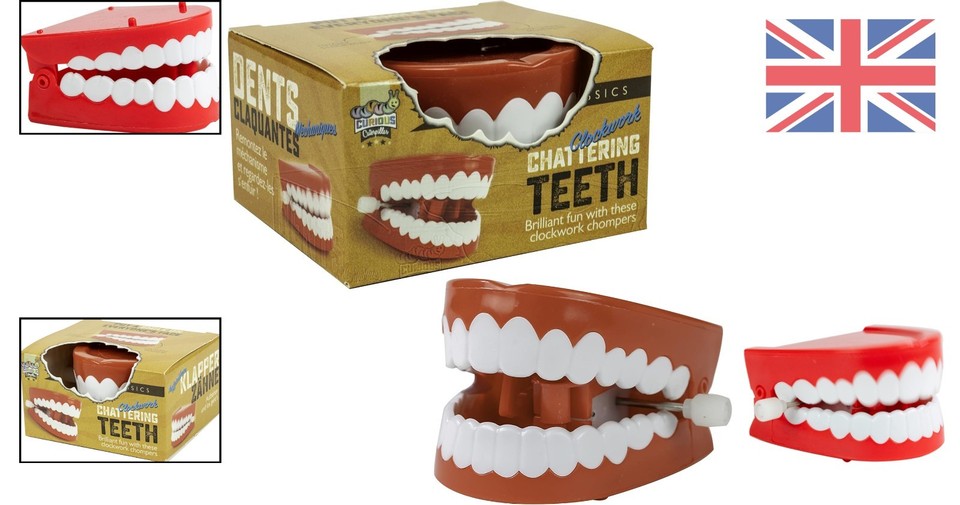 Red Clockwork Chattering Teeth - Manual & Safe Toy for Kids 3+ | Great ...