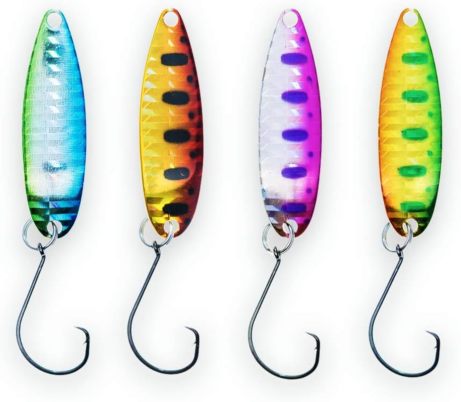 Medusa 7Gr Fishing Spoons Kit 100% Made of Brass, 4Pcs Fishing Lures ...