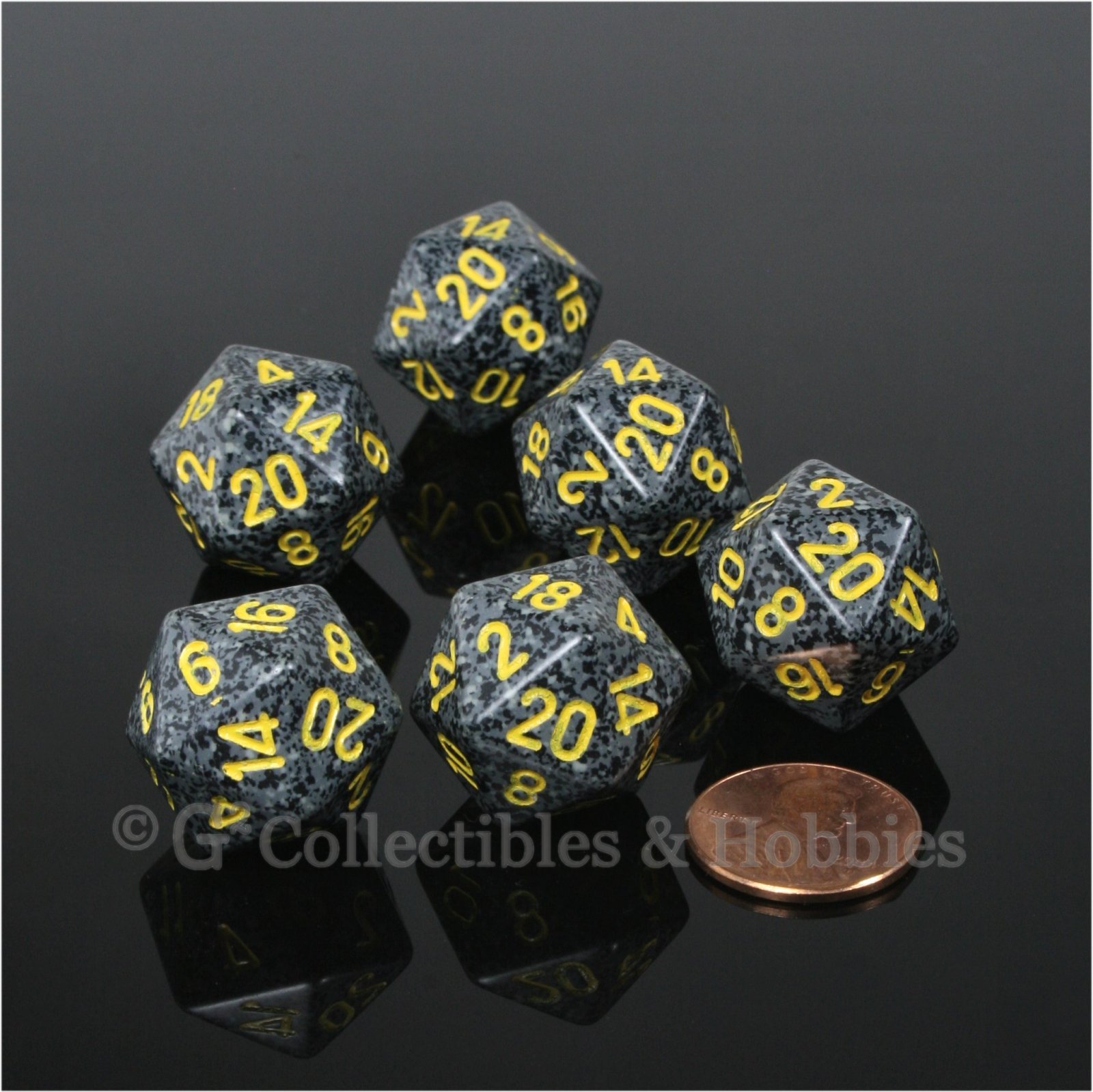 NEW Set of 6 D20 Dice Urban Camo Gray Black Speckled Twenty Sided RPG ...