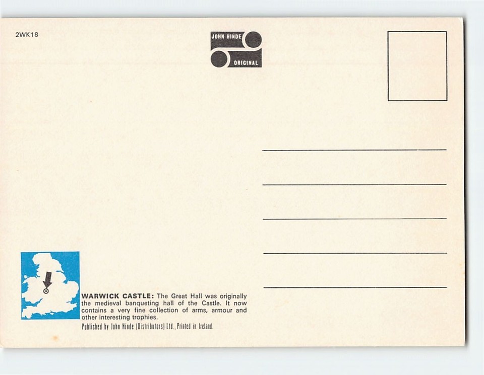 Postcard The Great Hall Warwick Castle England | eBay