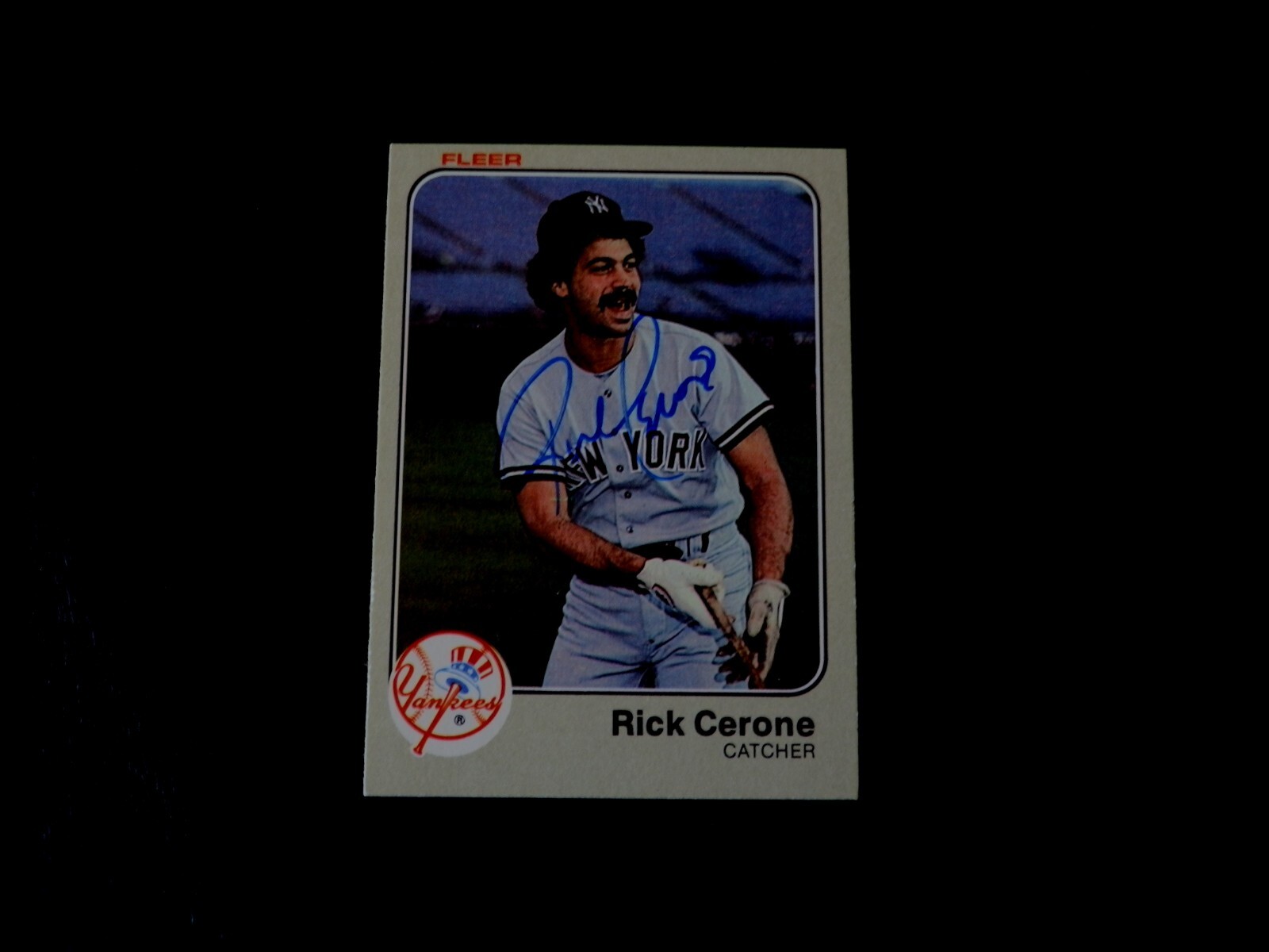 Rick Cerone Autographed 1983 Fleer New York Yankees Baseball Card #376 ...