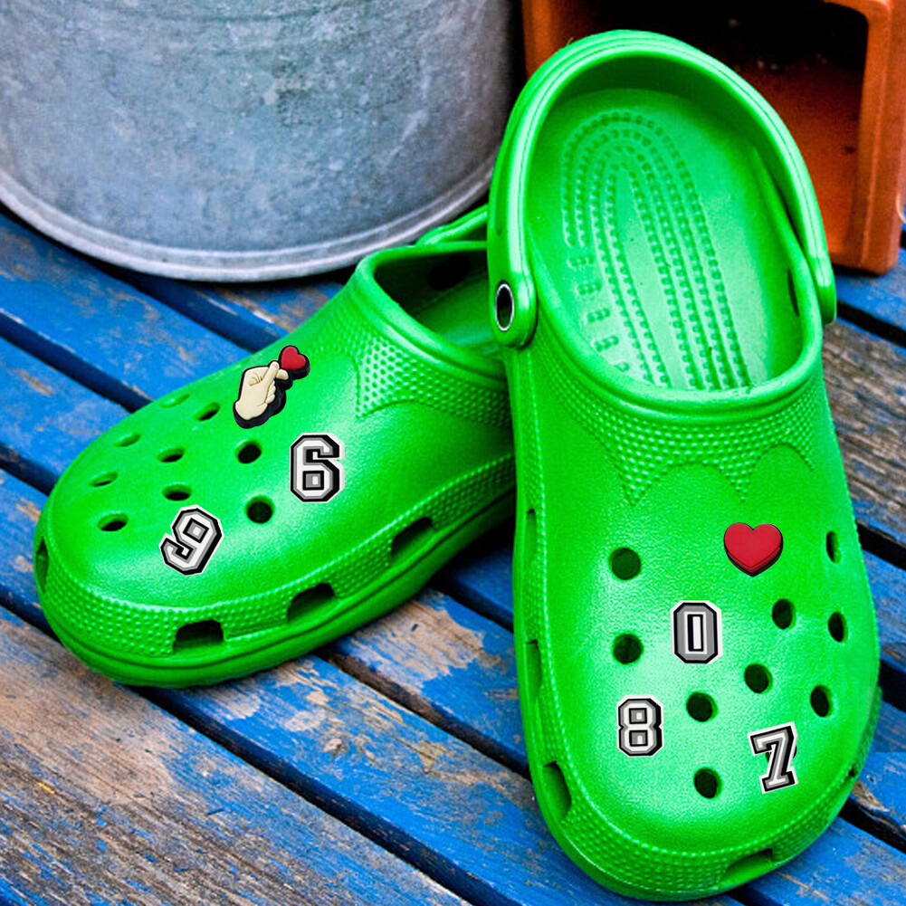 40pcs Letter Number Heart Men Women PVC Summer Gift For Croc DIY Shoe ...