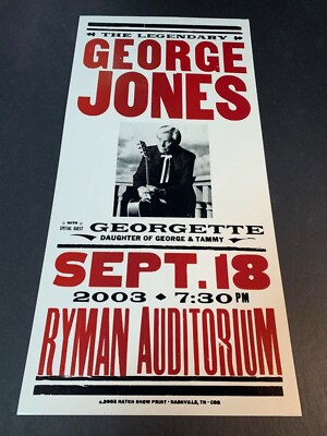 George Jones & Georgette at the Ryman 2003 Hatch Show Print Original ...