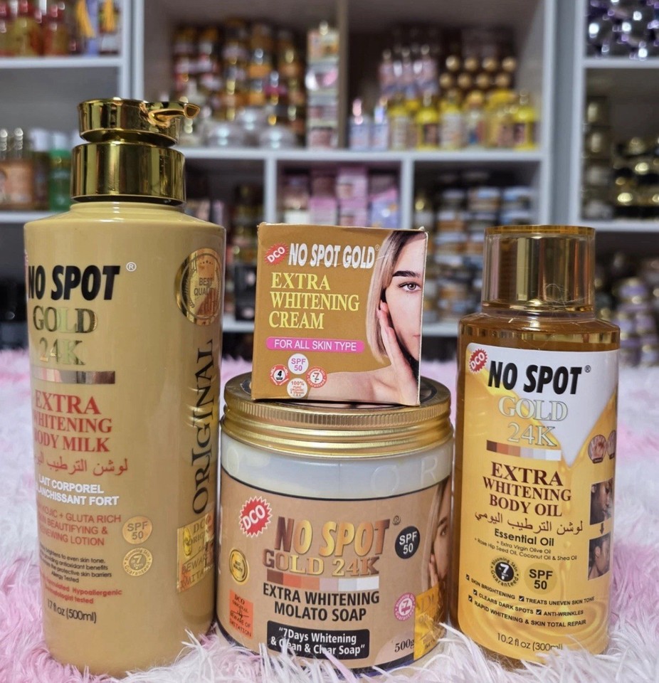 No Spot 24k Gold Lotion, Face Cream , Molato Soap, Serum 4 In 1 Set | eBay