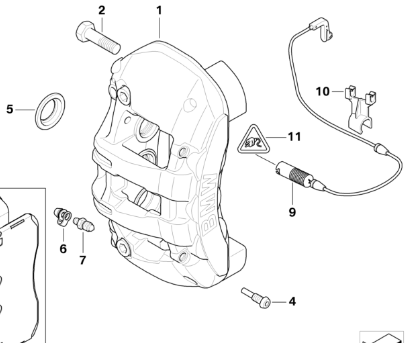 BMW OEM 2011 135i-Disc Brake Pad Electronic Wear Sensor CLIP ...