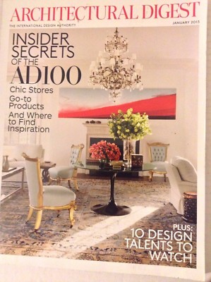 Architectural Digest Magazine Inside Secrets Ad100 January 2013 ...