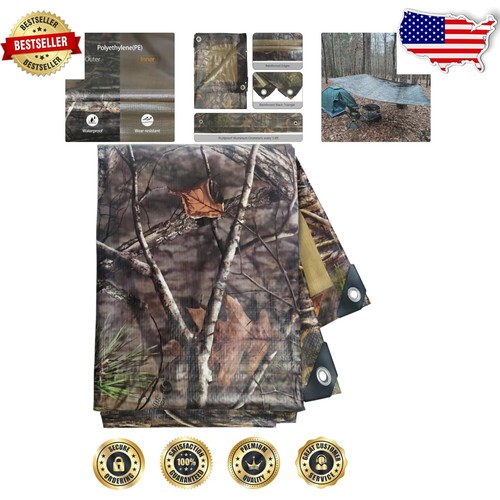 11 Mil Heavy Duty Waterproof Tarp - Tree Camo Tarpaulin for Outdoor ...