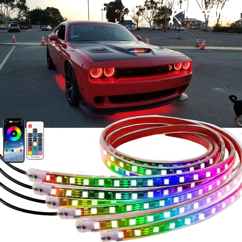 For Dodge Challenger RT SRT SXT 6x Car RGB Neon Underglow LED Kit Strip ...
