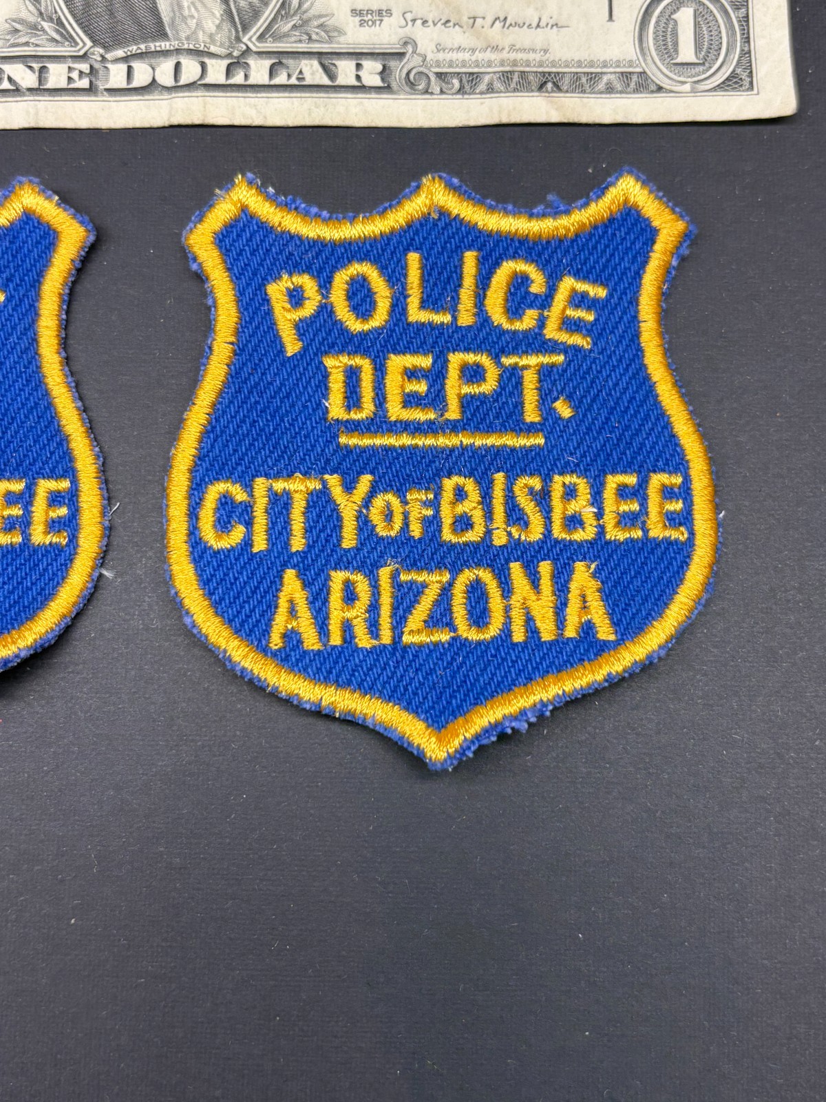 VTG/OBSOLETE "POLICE DEPT CITY OF BISBEE AZ" SEW-ON PATCHES, (UNSEWN ...