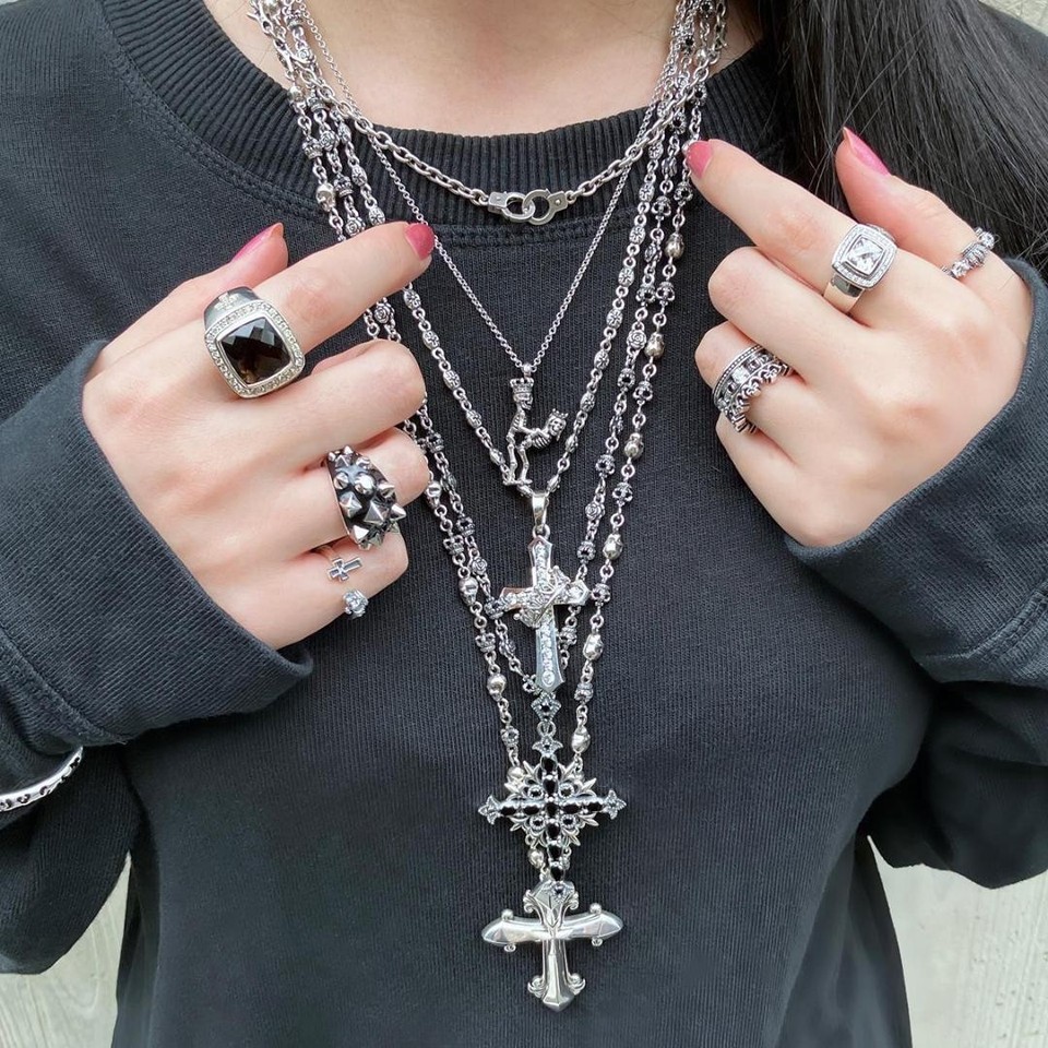 Justin Davis SAINT DAVIS XL Cross Pendant SPJ315 Silver 925 Oxidized ...