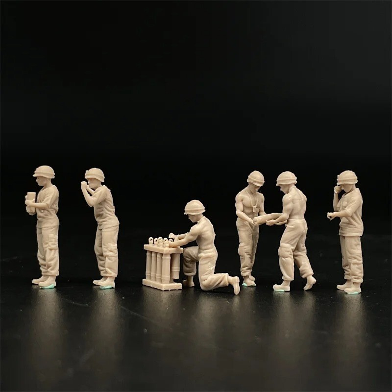 1/72 Scale Resin Model M114 Howitzer Troops 6 Soldier Figures Military ...