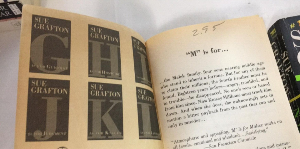 Lot of 24 Sue Grafton Complete Alphabet Series Kinsey Millhone Mystery ...