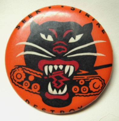 WW2 Tank Destroyer Button / Celluloid Pin - Seek Strike Destroy | eBay