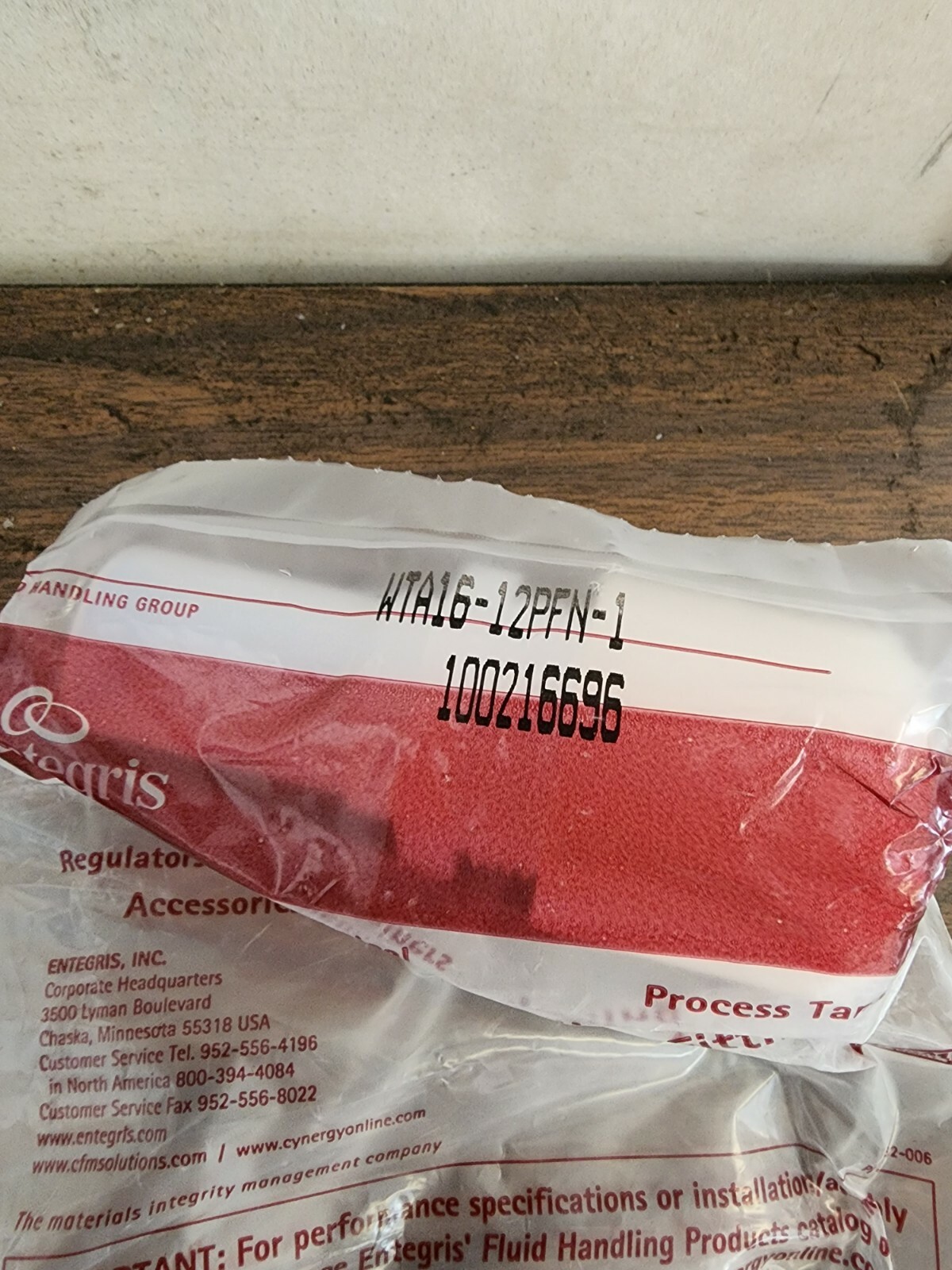 22194 ENTEGRIS 1" FLARETEK TO 3/4" PUREBOND PIPE (NEW) WTA16-12PFN-1 ...